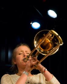 NYC, 10/03/2017, 5:30PM. Mariel Bildsten, Jazz Trombonist.